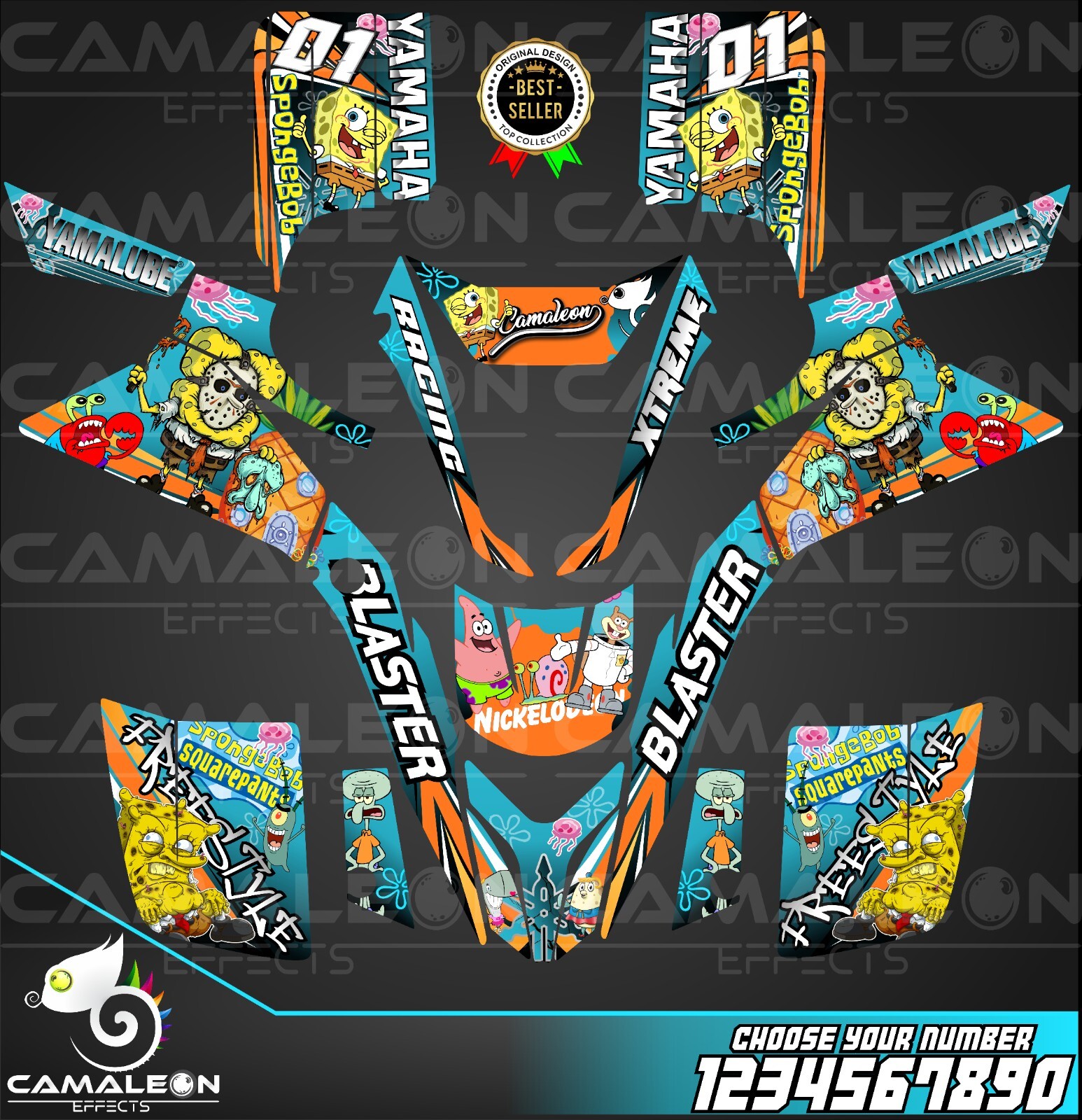 Yamaha Blaster YFS 200 yfs200 Decals Graphics Stickers Full kit ATV ...