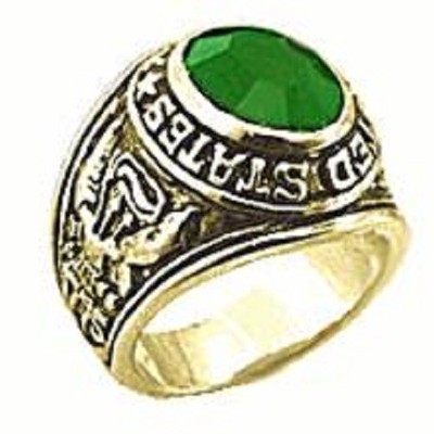18K EP GOLD US ARMY MILITARY INLAY RING ARMY GREEN SIZE 8-14 YOU CHOOSE ...