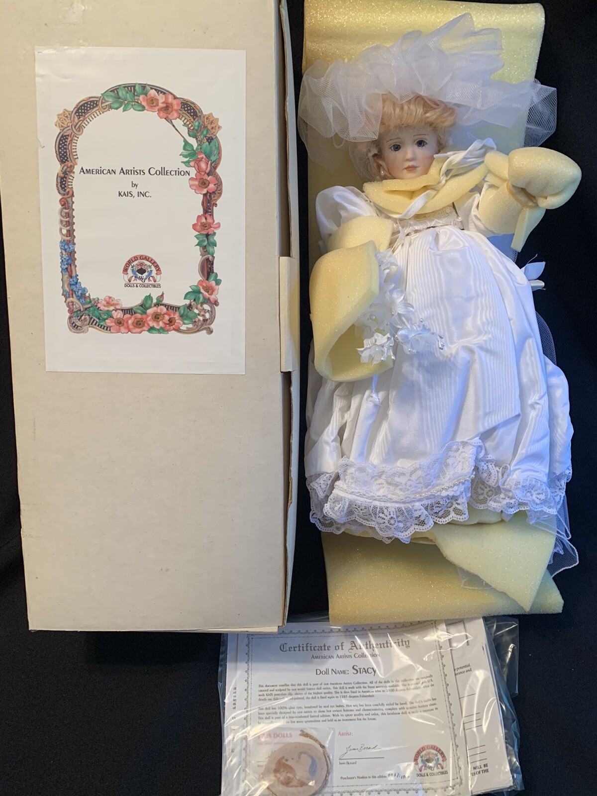 World Gallery AMERICAN ARTIST KAIS Porcelain BRIDE STACY Doll 67/1000 J ...