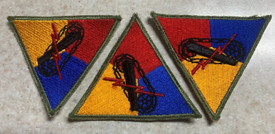 3 Vintage Military Patches Army Armored Division - Triangle | eBay