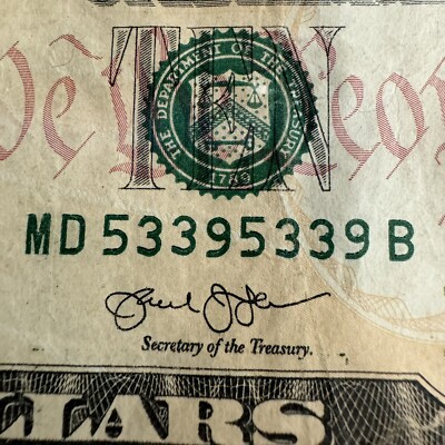 2013 $10 DOLLAR RARE TRUE REPEATER FANCY TRINARY NOTE “53395339” | eBay