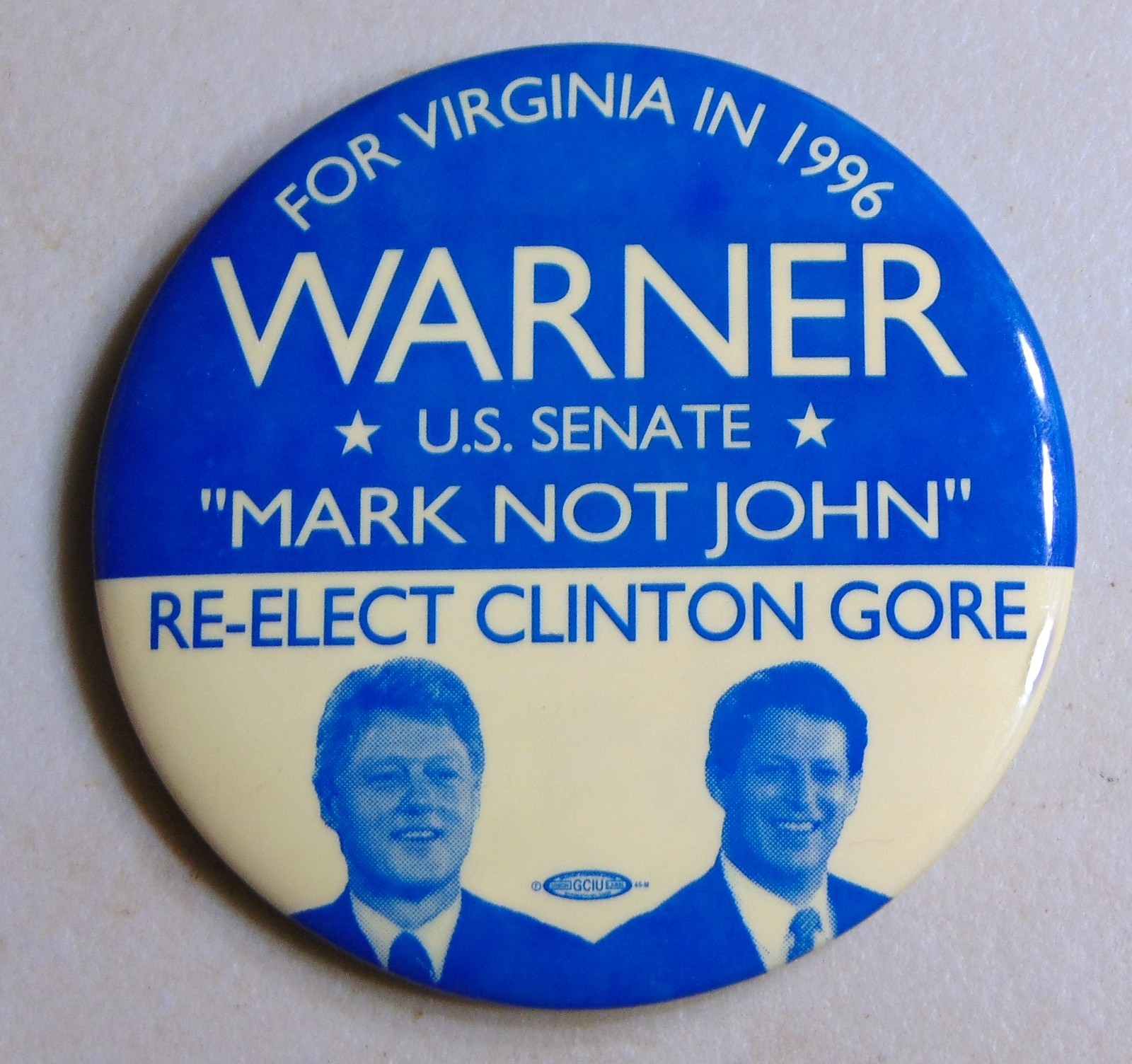 Bill Clinton 1996 Virginia Senate campaign pin button political | eBay