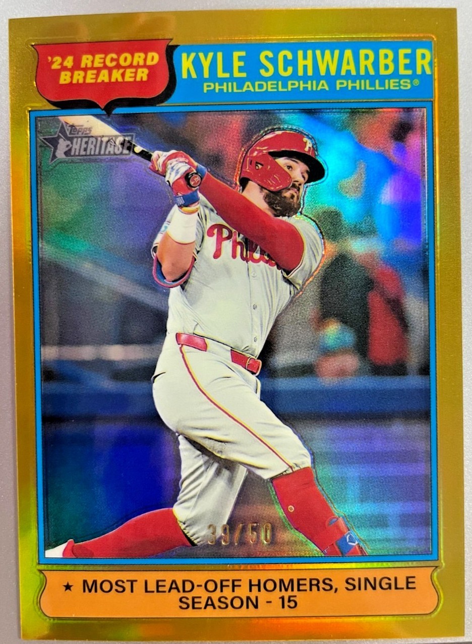 2025 Topps Heritage - Record Breakers Kyle Schwarber #2 Chrome Gold ...