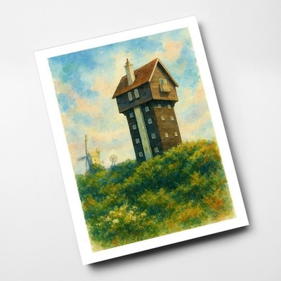 A3 PRINT - The House in the Clouds, Thorpeness - Vintage Art Style ...