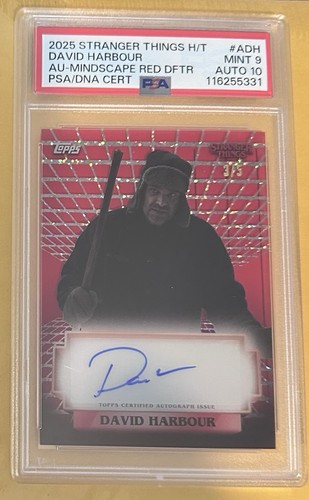 2025 Topps High Tek Stranger Things David Harbour As Hopper Auto Red 3/ ...