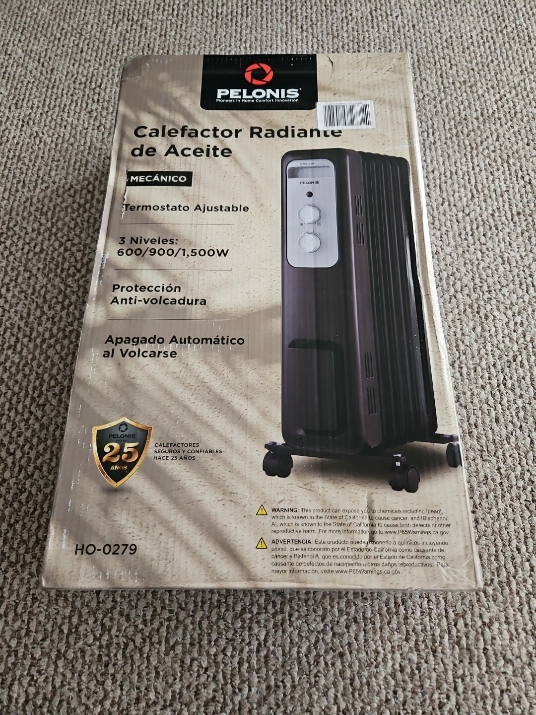 Intertek HO-0279 1500W Electric Oil Filled Radiator Space Heater ...