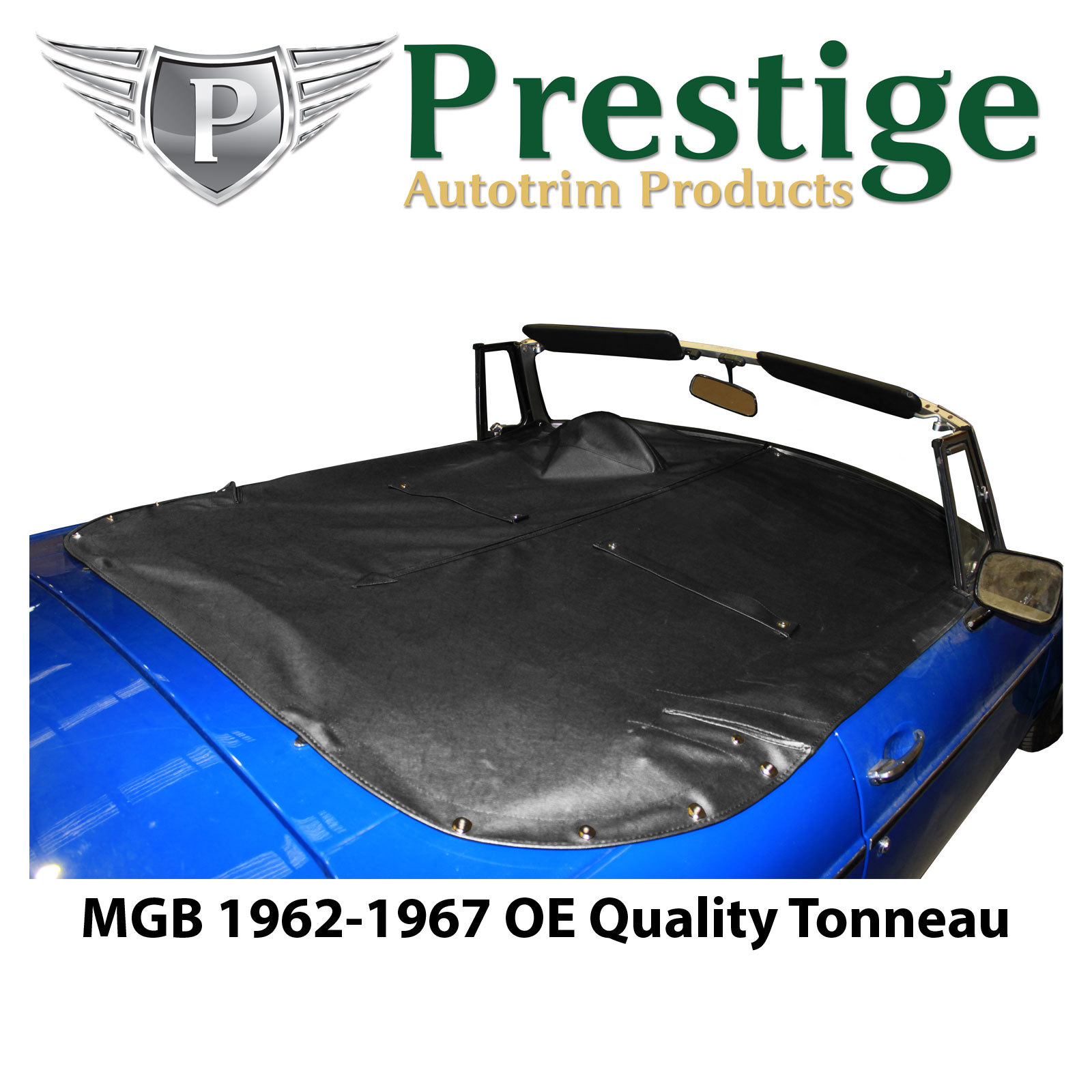 MGB Tonneau Cover Black Factory Quality Vinyl without Headrest Pockets ...