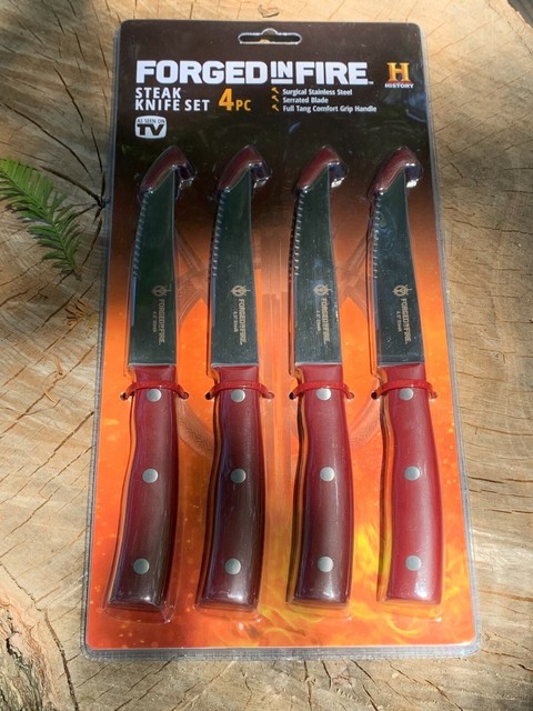 FORGED IN FIRE Stainless Steel 4 Piece Steak Knife Set The History ...