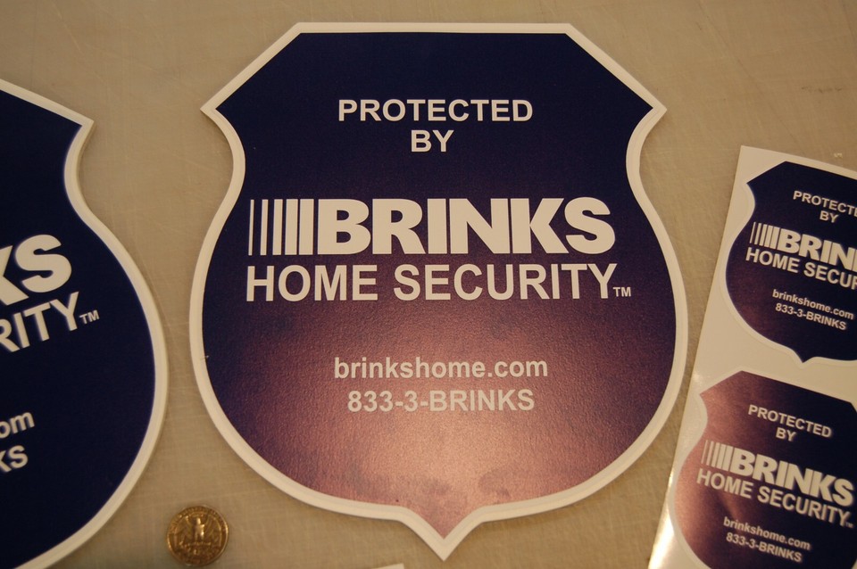 New Look BRINKS BURGLAR 2 security yard sign 8 +2 bonus sticker HOME ...