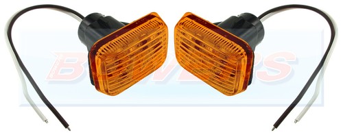 2x Land Rover Defender or Classic Mini Amber LED Side Repeater ...