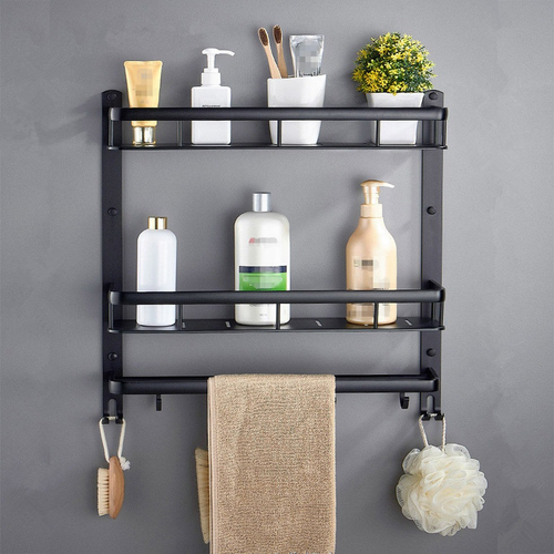 Black Bathroom Shelf Caddy – Rispa