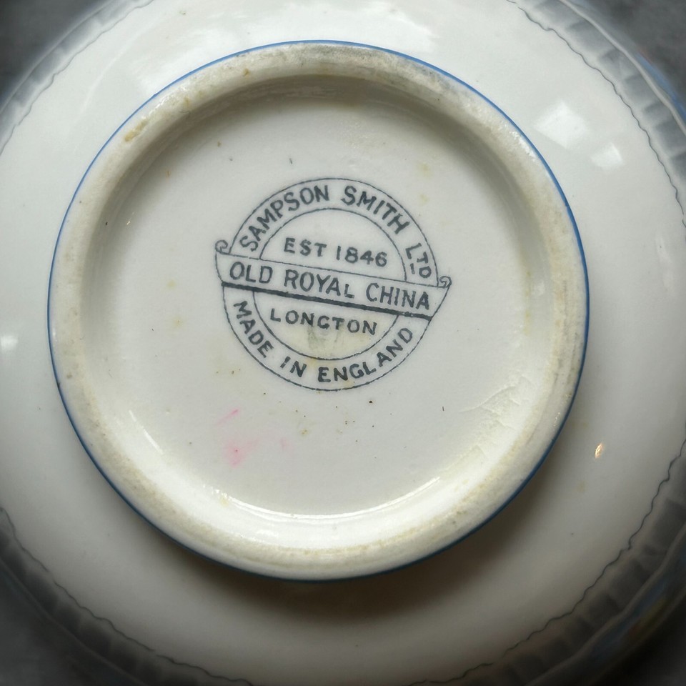 Sampson Smith Old Royal Bone China Blue Floral Creamer And Sugar Bowl Set of 2 | eBay