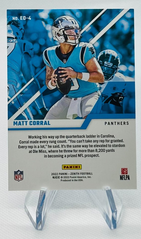 2022 Panini Zenith Epix Game Red Matt Corral Panthers Pats Rc #EO-4 #'d ...