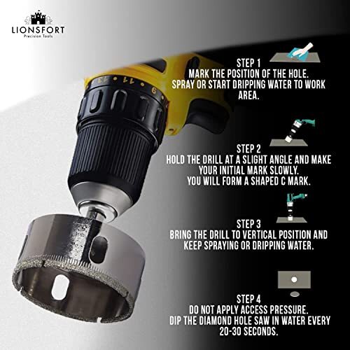 2-1/2 Inch Diamond Hole Saw Ceramic Porcelain Glass Tile Drill Bit Hole ...