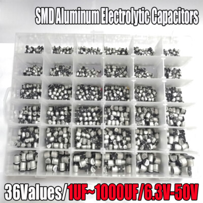1UF~1000UF 6.3V-50V 36 Value SMD Aluminum Electrolytic Capacitors ...