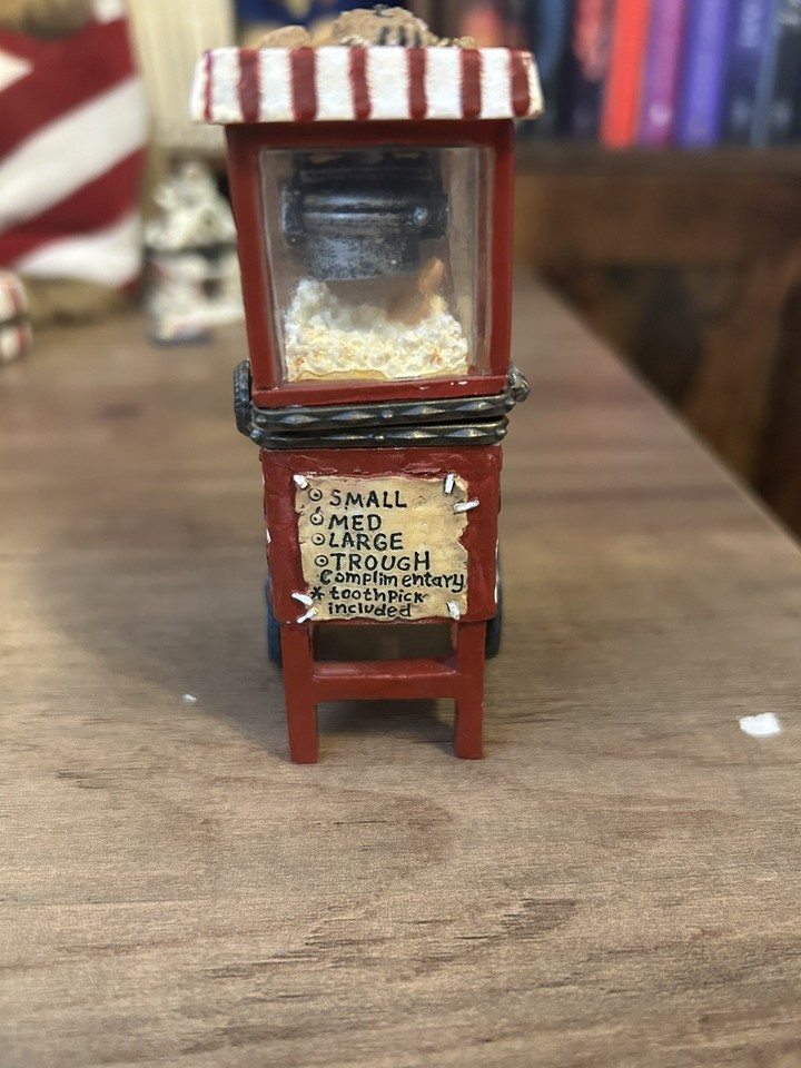 Boyds Bears Treasure Box "Kernel Popcorn Cart" w/ Pop McNibble *READ ...