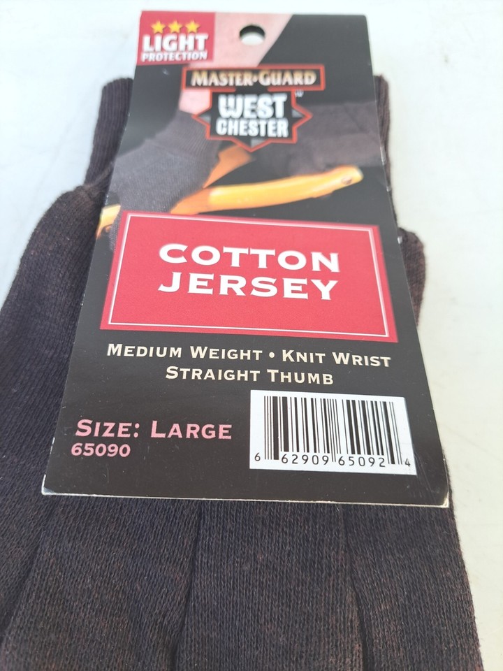 Master-Guard West Chester Cotton Jersey Work Gloves Large Brown 65090 ...