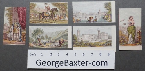 SIX Miniature Needle box Prints Baxter Process 1850 inc Prince Albert ...