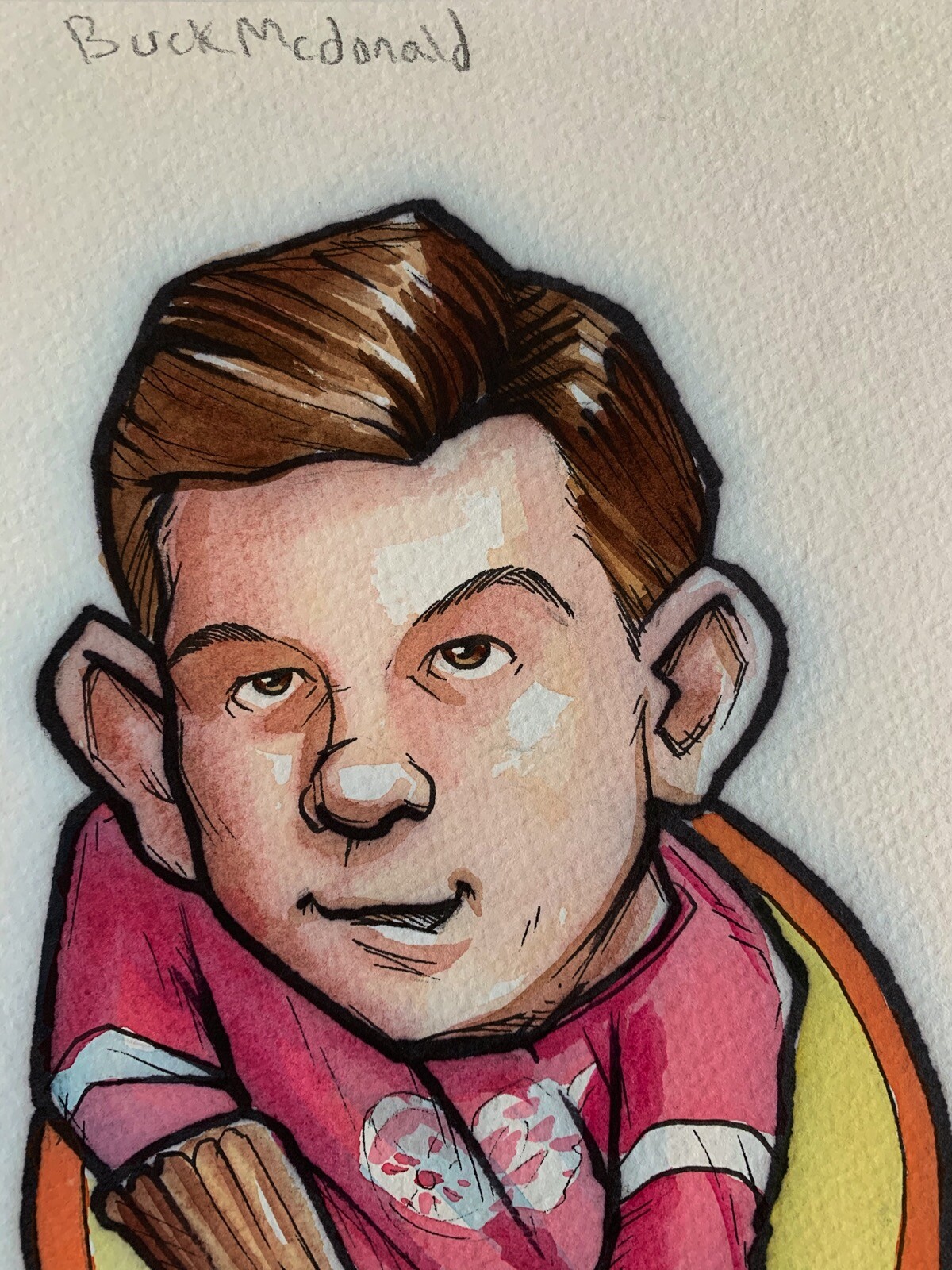 Bucko McDonald Detroit Red Wings Heroes of Deck Original Art Sketch ...