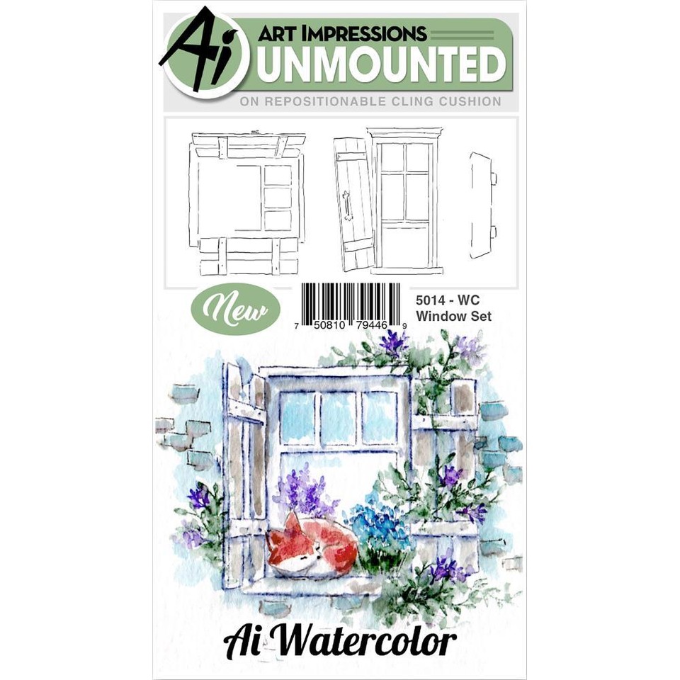 Art Impressions Watercolor Stamp Set Flowers Foliage, Trees, Birdhouse ...