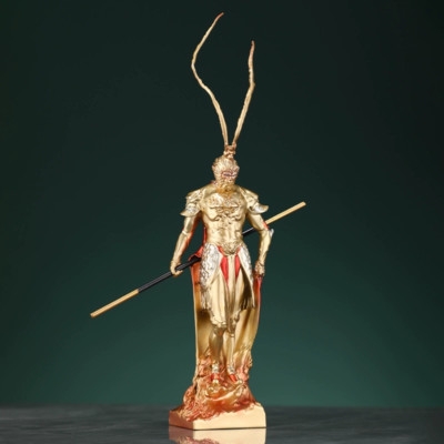 8" Exquisite Rare Chinese Bronze Copper Handsome Monkey King Sun Wukong ...