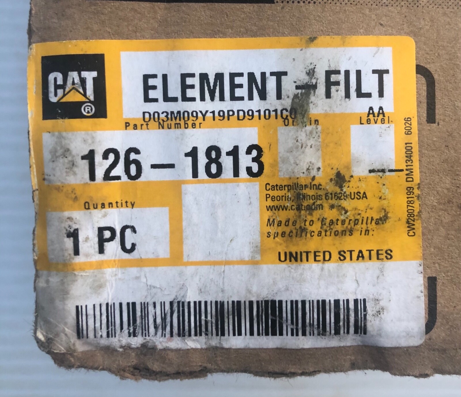 CATERPILLAR 1261813 - cross reference oil filters | oilfilter ...