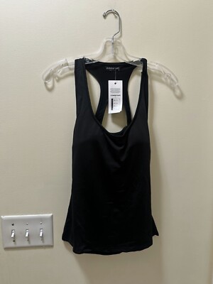 Coorun Women's Loose Fit Back Tie Jersey Tank Tops In Black Color Size ...