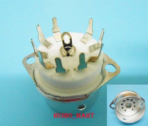 10PCS 9pin Ceramic Tube Sockets with Shield Base For 12AX7 ECC82 12AT7 ...