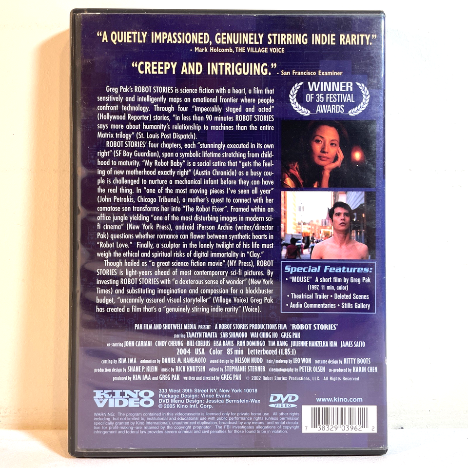 ROBOT STORIES (2003) DVD Tamlyn Tomita, James Saito - Drama Romance Sci ...