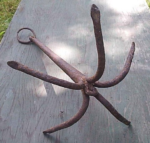 Antique Cast Iron Body Recovery Snagging Drag Dragging Hook Weird ...