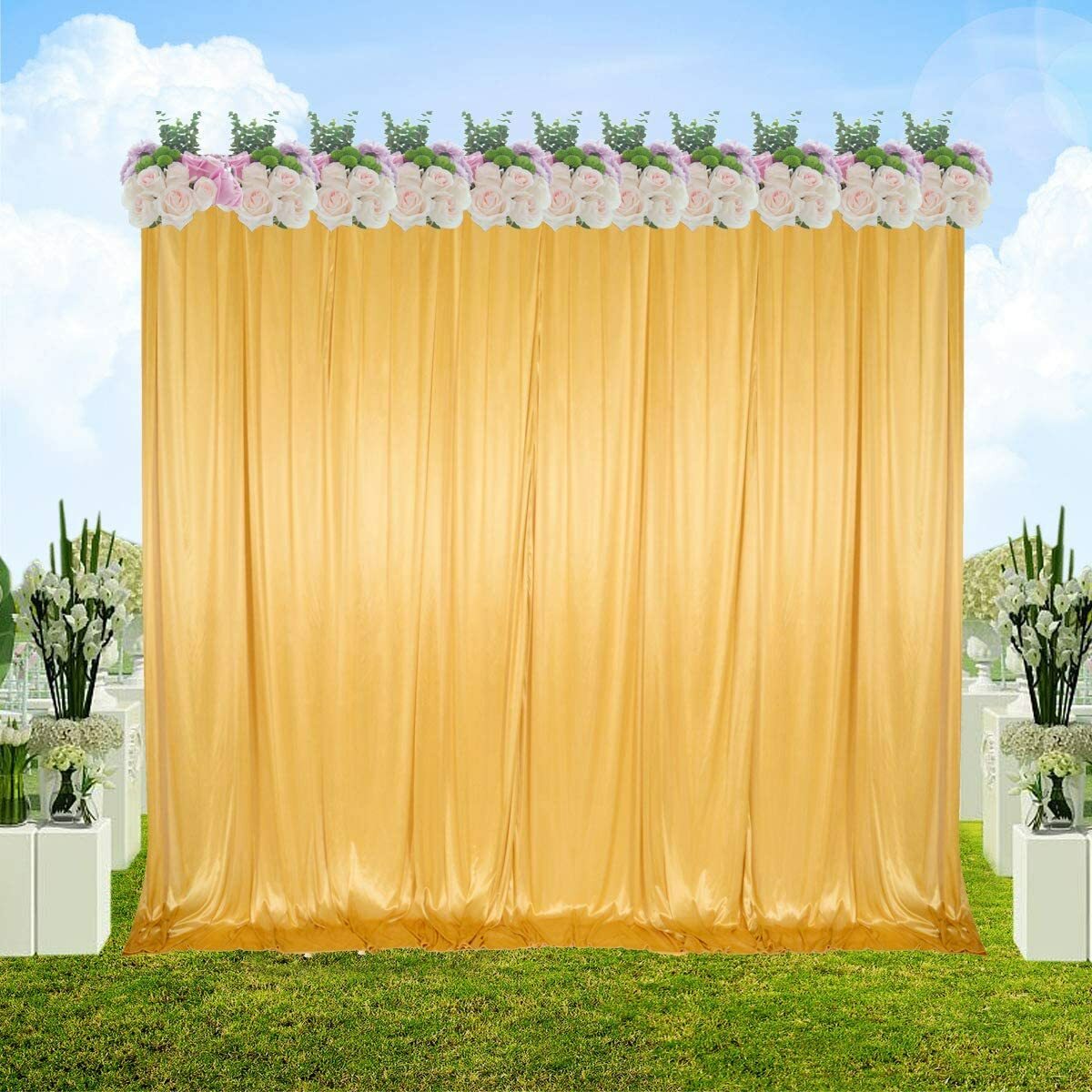 10 ft x 10 ft Semi-Transperent Photography Backdrop Curtains Wedding ...