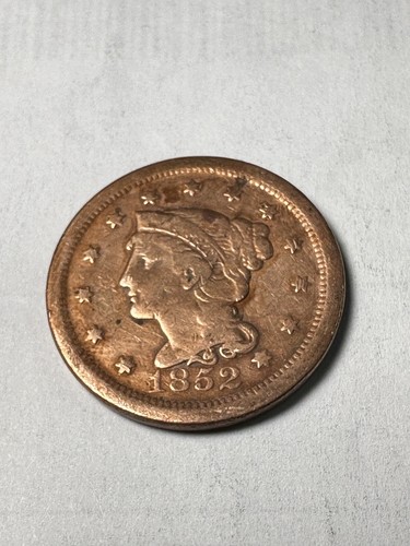 1852 BRAIDED HAIR LARGE CENT circulated US coin one cent penny | eBay