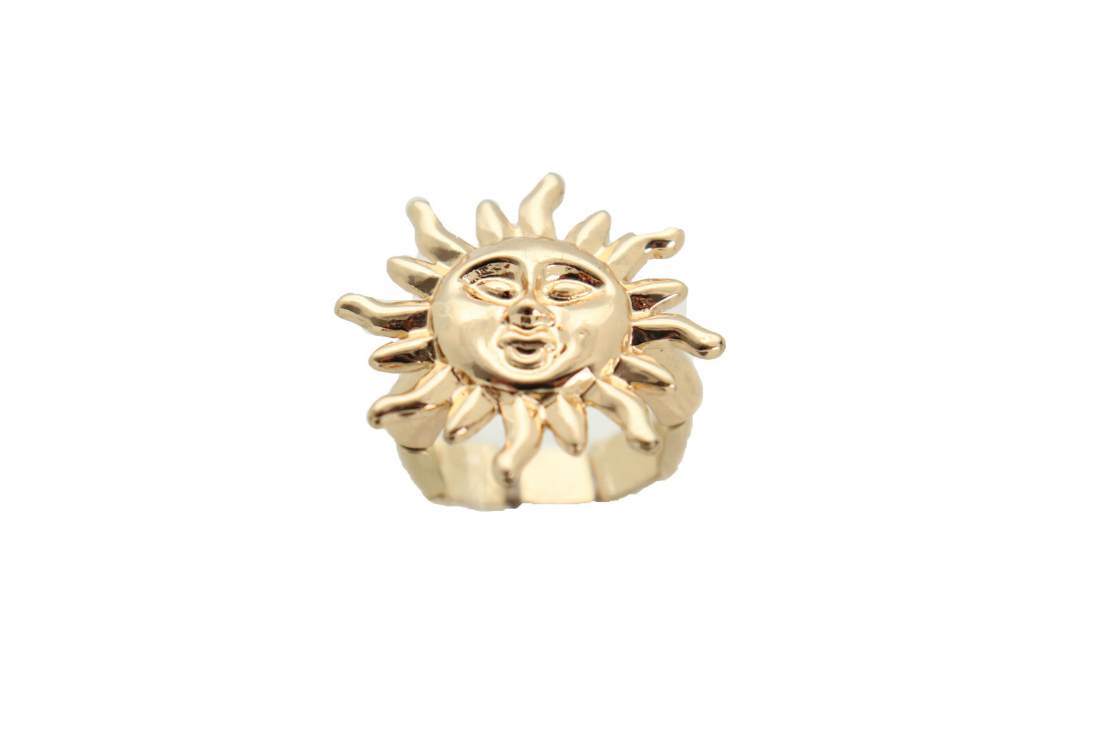 Women Fashion Jewelry Ring Gold Metal Sun Rise Set One Size Band ...