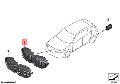 Genuine BMW Grill Front 51135A39368 | eBay