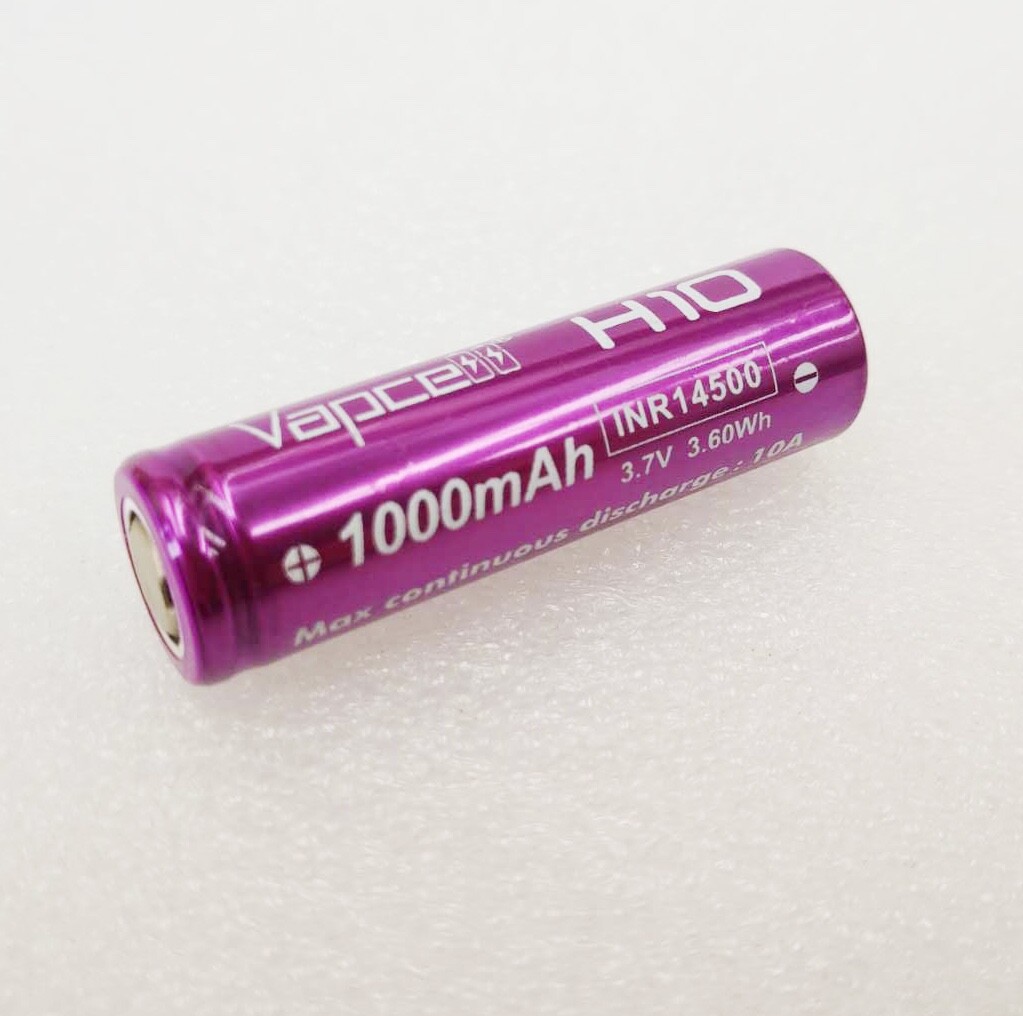 2PCs Vapcell INR14500 1000mah H10 10A 3.6 V Lithium Rechargeable ...
