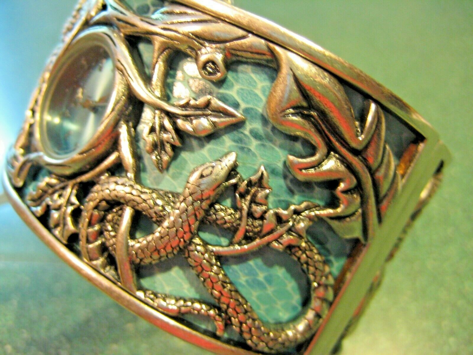 Carlos Falchi (For HSN)"Garden Of Eden" (Blue/Small) 7" Cuff Watch(Orig ...