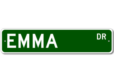 Custom Last Name Drive Street Sign EMMA Personalized Aluminum Metal ...