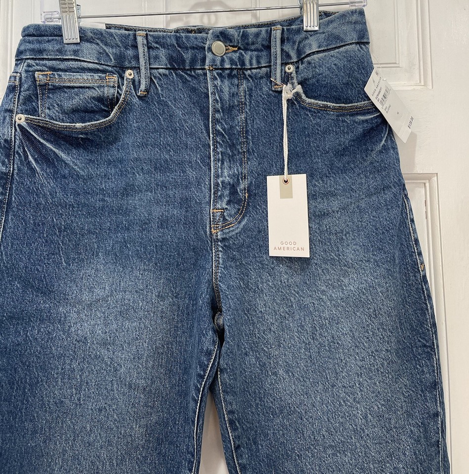 Good American Good Classic Skinnyish, Hi Rise, Raw Hem Blue Jeans Size ...