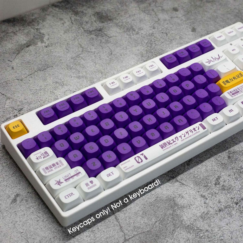 NEON EVA-01 Mecha-01 MA Profile Keycaps PBT for Cherry MX Mechanical ...