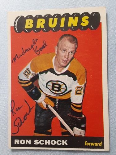 ☆SIGNED RON SCHOCK [RC]☆ 1965-66 Topps #36 ☆INSCRIBED "MIDNIGHT GOAL ...