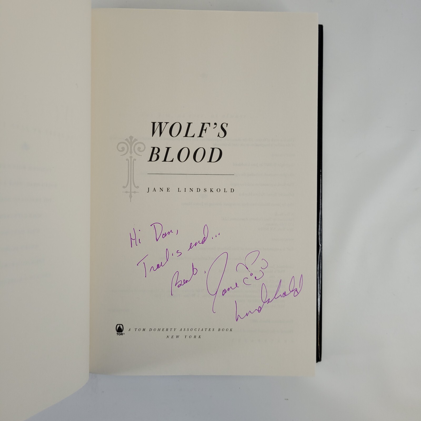 Wolf's Blood Jane Lindskold SIGNED INSCRIBED 1st Ed HC w/ DJ Firekeeper ...