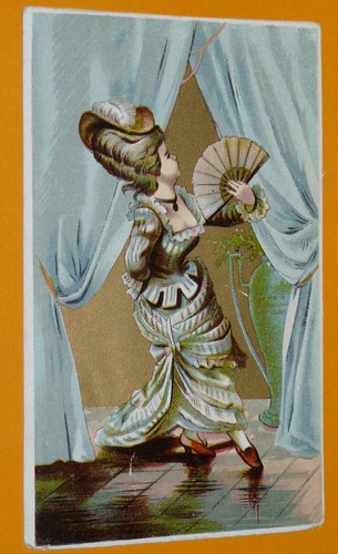 CHROMO 1890-1900 SANS MARQUE FEMME EVENTAIL HAUTE SOCIETE | eBay