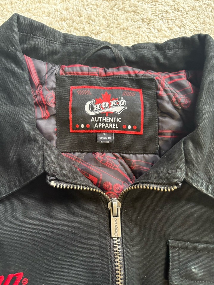 Snap-On Tools Choko Authentic Men’s XLarge Black Canvas Insulated Heavy ...