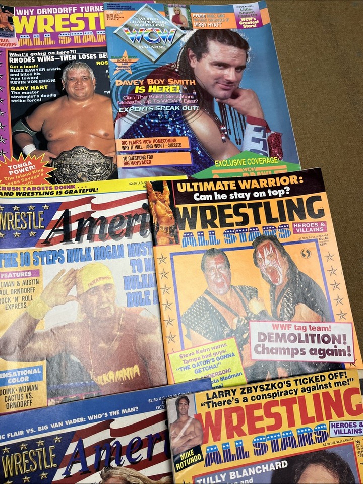 LOT OF 20 VINTAGE* Wrestling MAGAZINES WWF 80s 90s Hulk Hogan Dusty ...