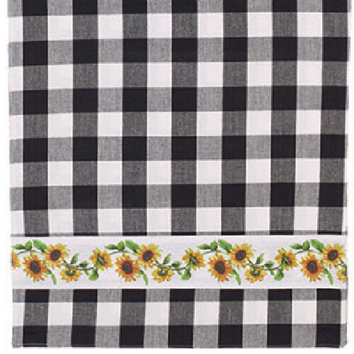 New Country Farmhouse WHITE BLACK CHECK SUNFLOWER PLACEMAT Table Mat 19 ...