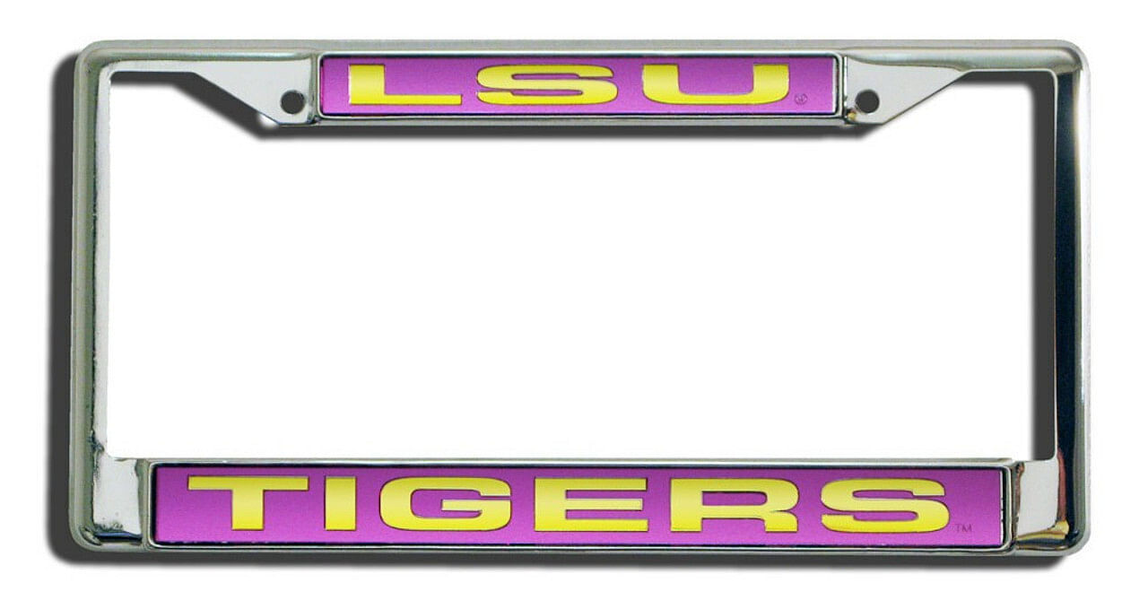 LSU Tigers License Plate Frame Laser Cut Chrome | eBay