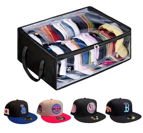 Hat Storage Dust Bag Baseball Hat Cap Organizer Clear Rack Zipper ...