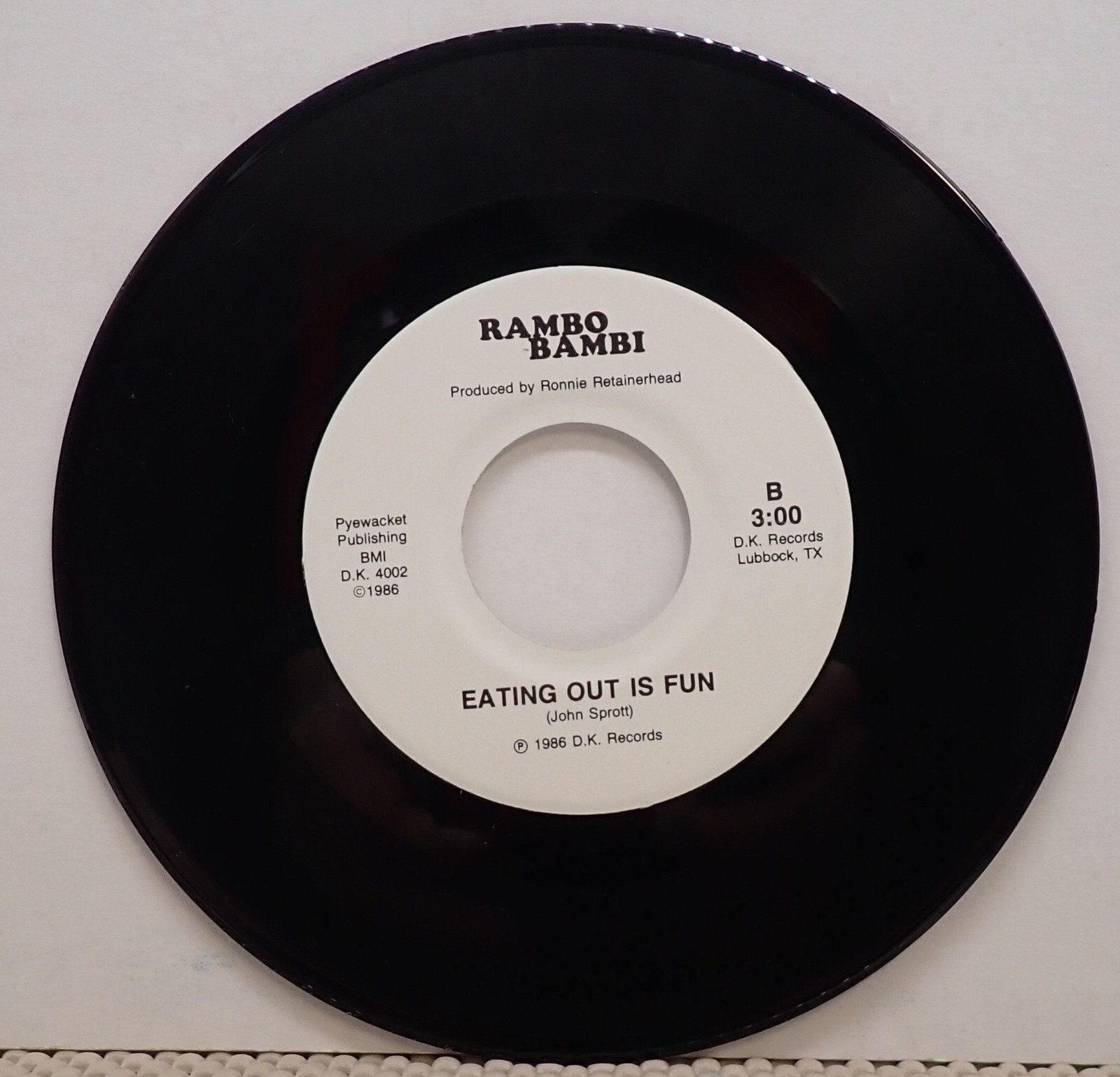 Rambo Bambi - Eating Out is Fun & The Nelsons - Nuke the Prom - 45 RPM ...