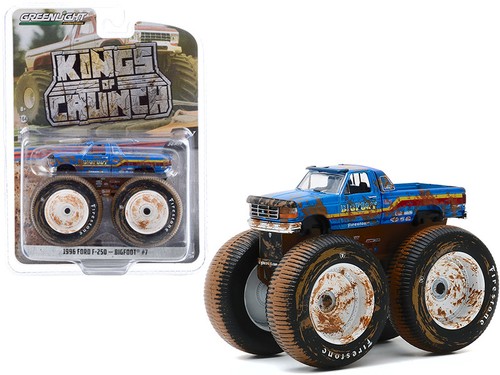 1996 Ford F-250 Monster Truck Bigfoot #7 Blue Dirty 1/64 Diecast ...