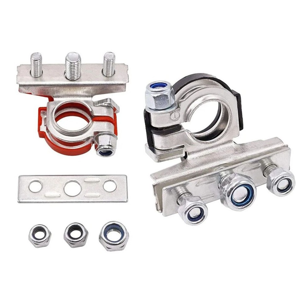 2X Battery Terminal Connector Positive Negative Clamps For Car Auto Van ...